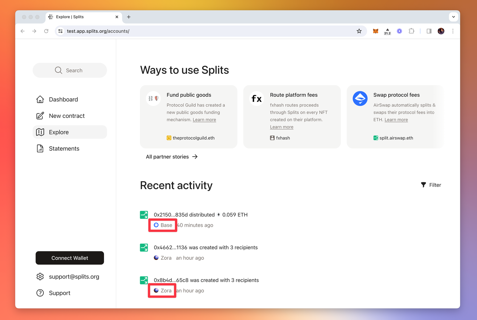 The Splits app goes multichain